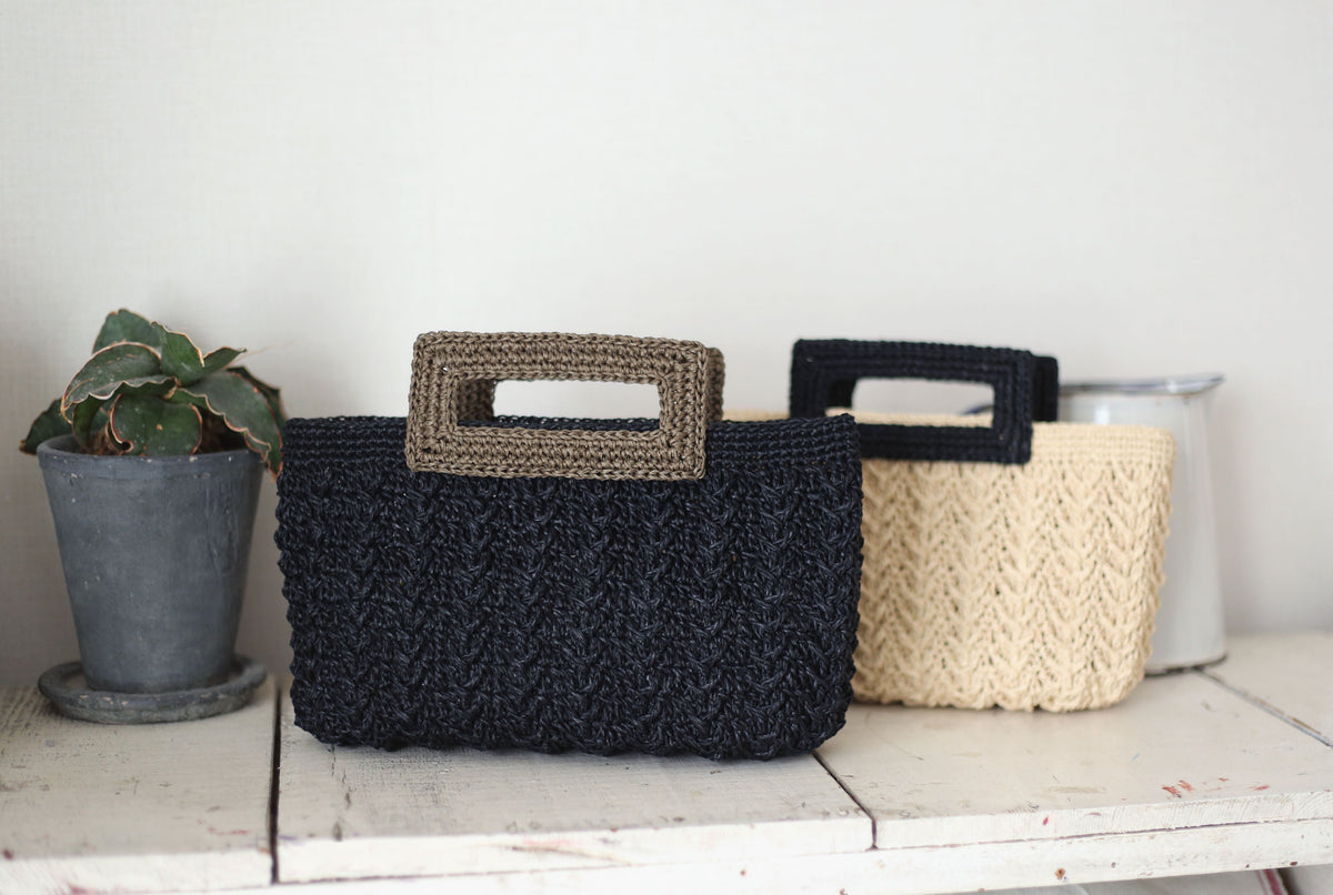 かぎ針編み「四角ハンドルバッグ」編み図 – Ronique Store